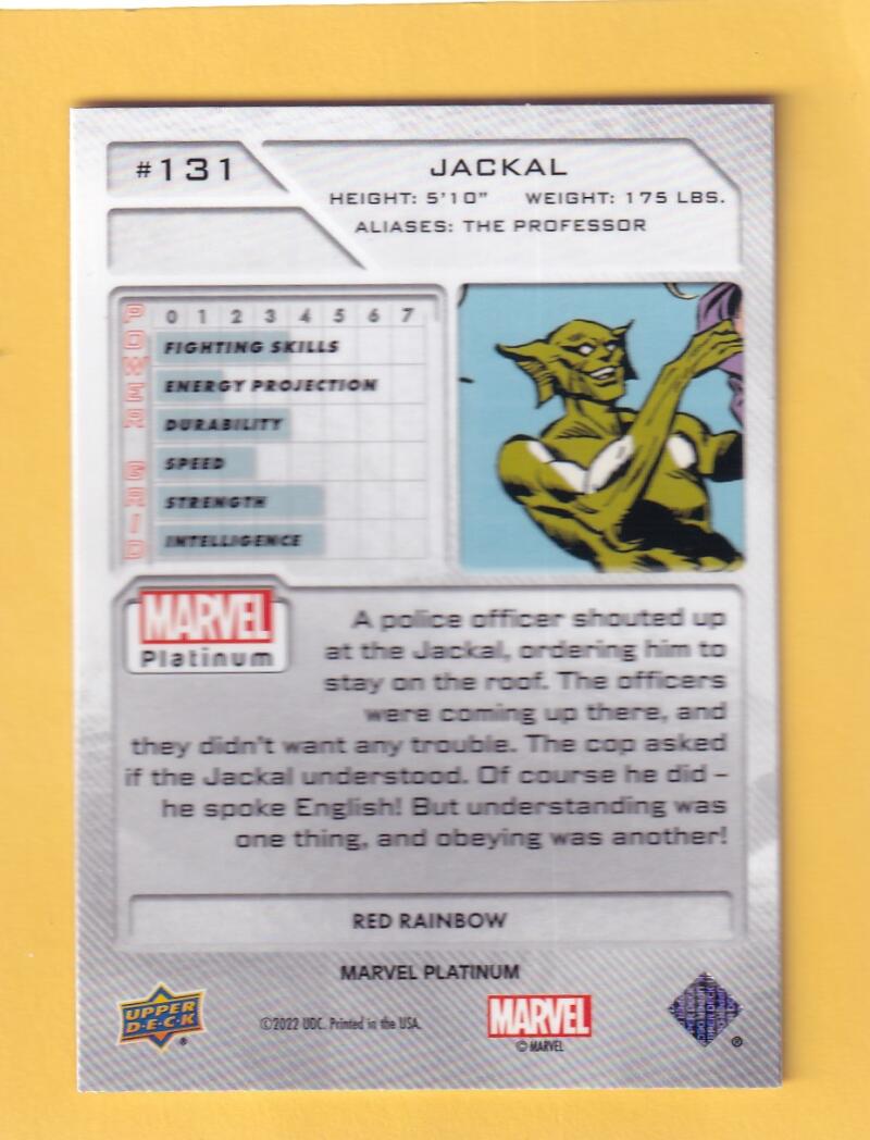 2024 Upper Deck Marvel Platinum Red Rainbow #131 Jackal NM-MT+ – Lefty ...