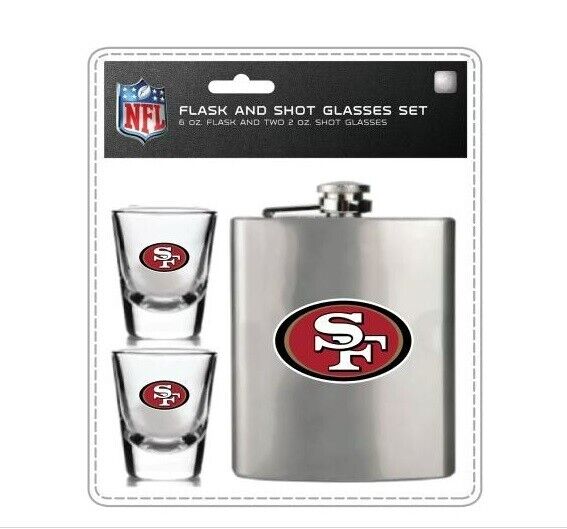 San Francisco 49ers Flask and Shot Glasses Set – Lefty's Sports